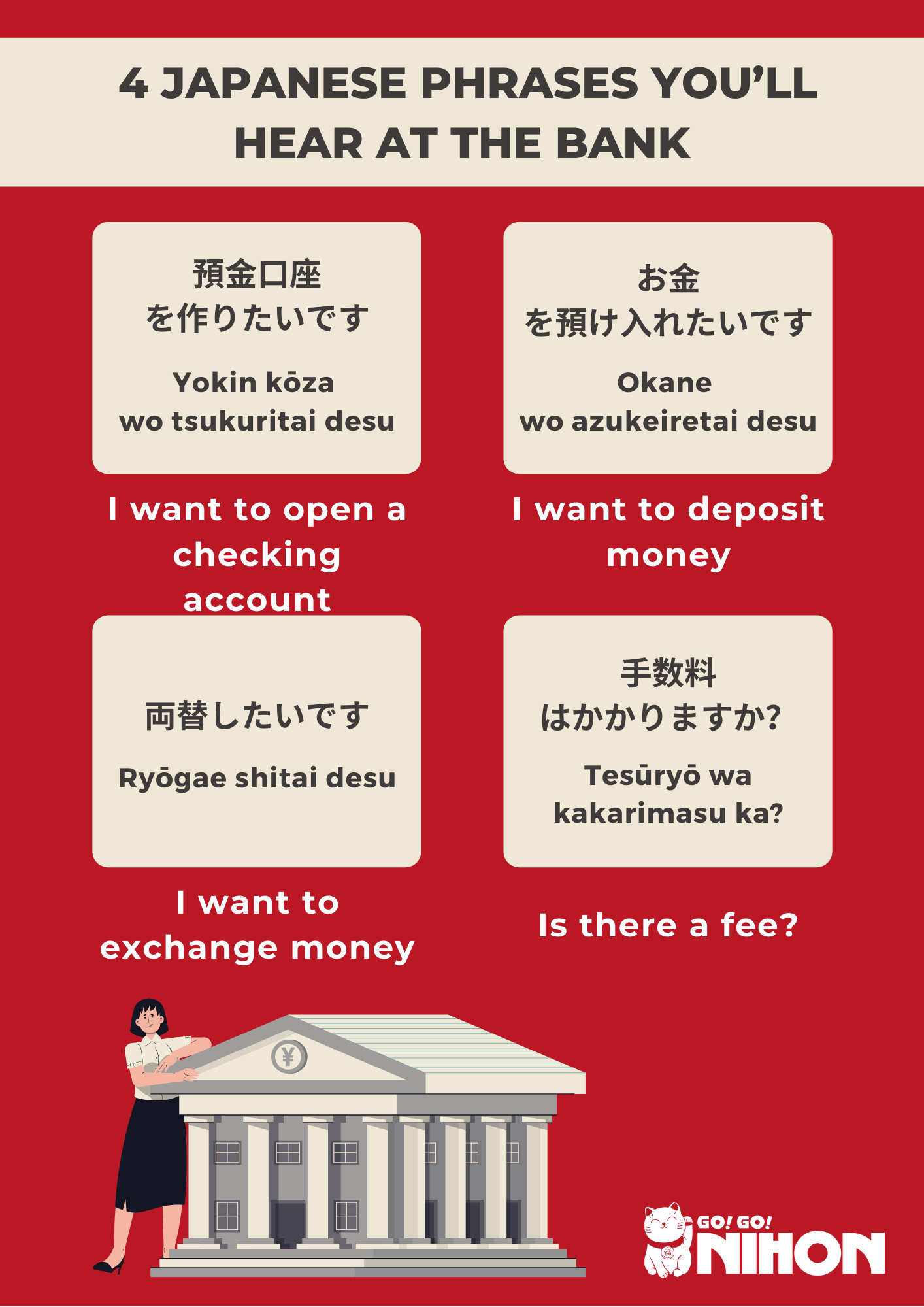 Japanese words and phrases you’ll need for the bank - Go! Go! Nihon